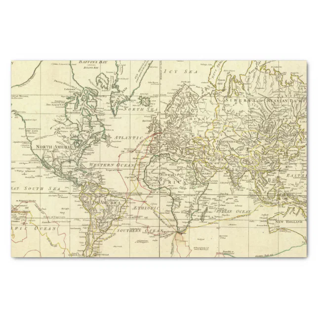 World Map 5 Tissue Paper | Zazzle