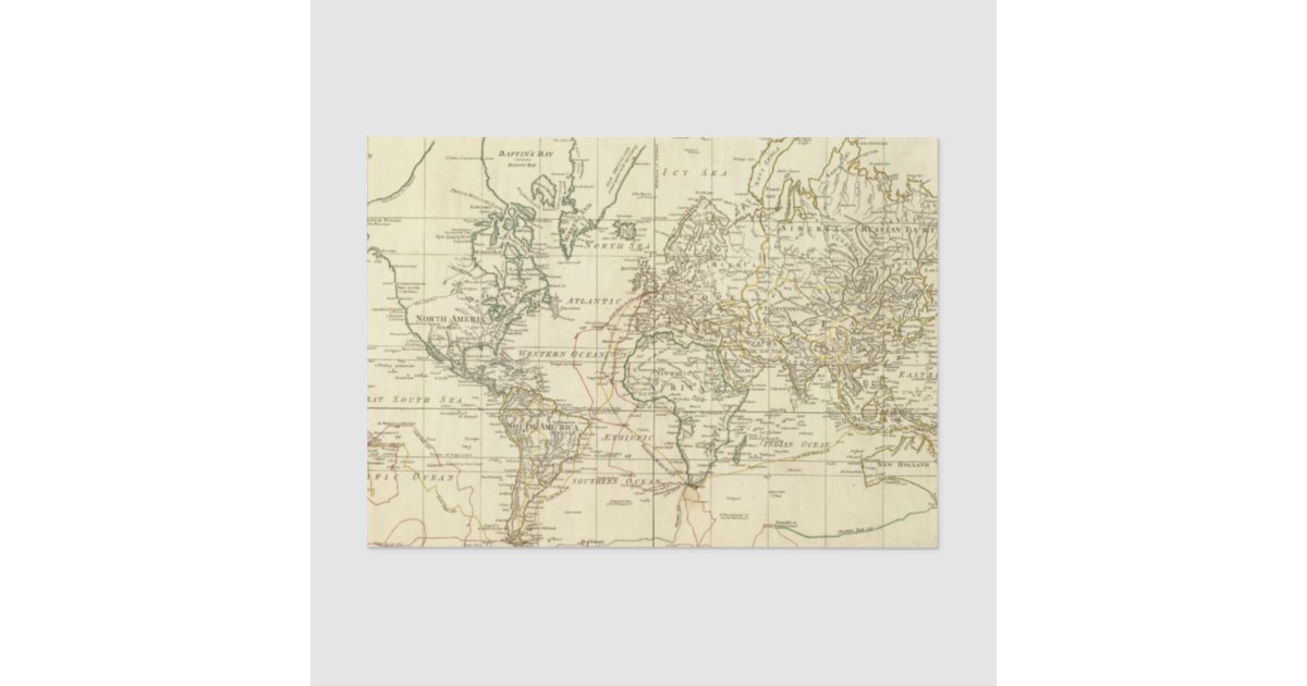 World Map 5 Tissue Paper | Zazzle