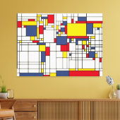 World Map Abstract Mondrian Style Canvas Print | Zazzle