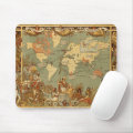 World Map Antique 1886 Illustrated Mouse Pad | Zazzle