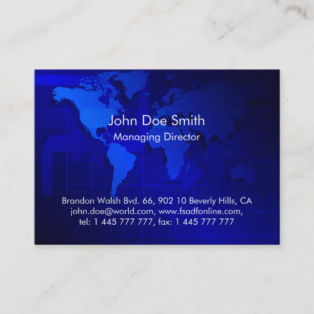 World Map Background Business Card | Zazzle