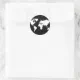 world map black/white classic round sticker | Zazzle