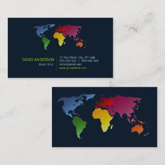World Map business card | Zazzle