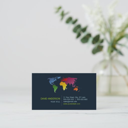 World Map business card | Zazzle