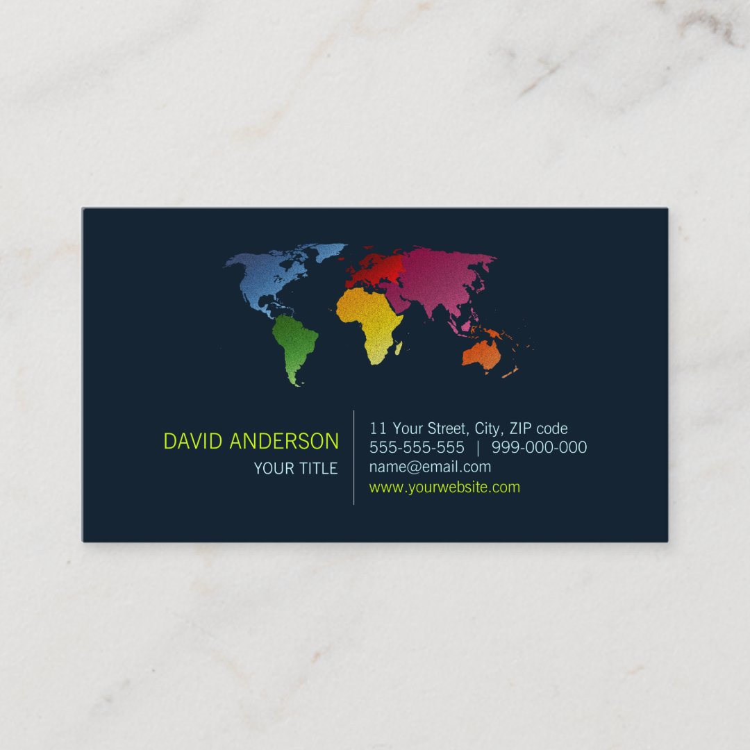 World Map business card | Zazzle