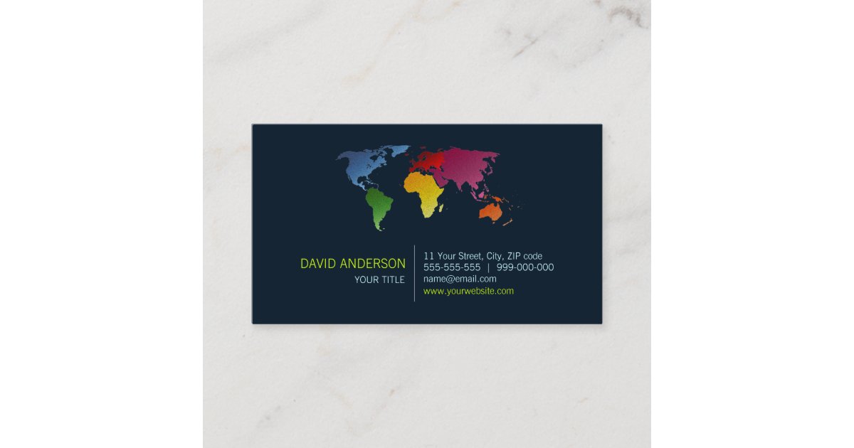 World Map business card | Zazzle