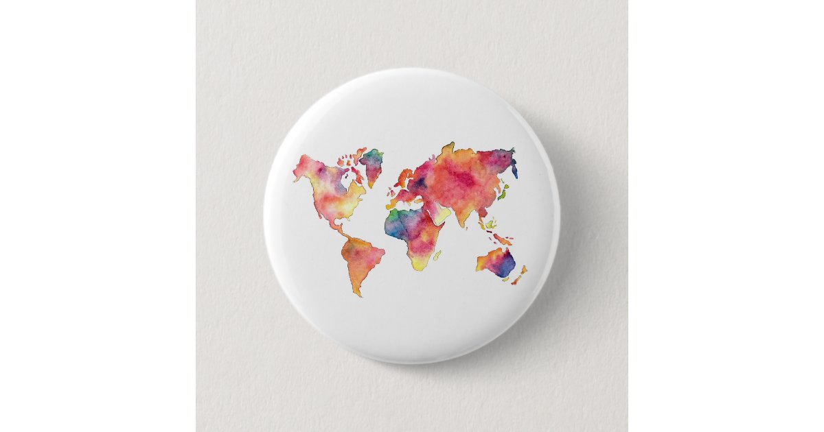 World Map Button | Zazzle