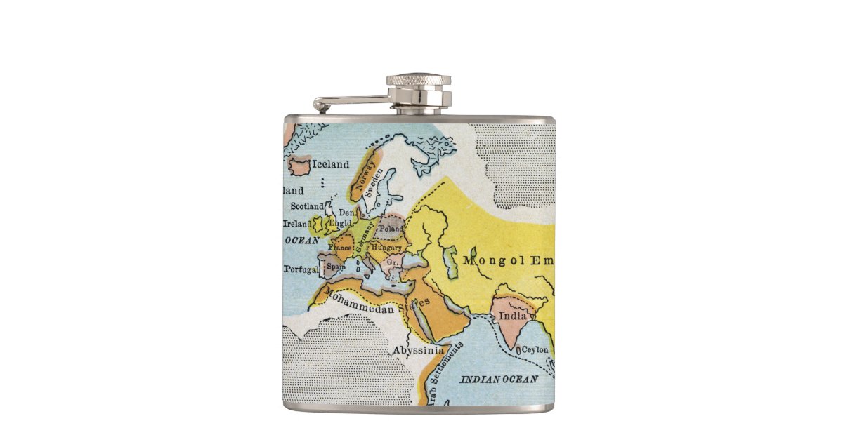 WORLD MAP, c1300. Flask | Zazzle