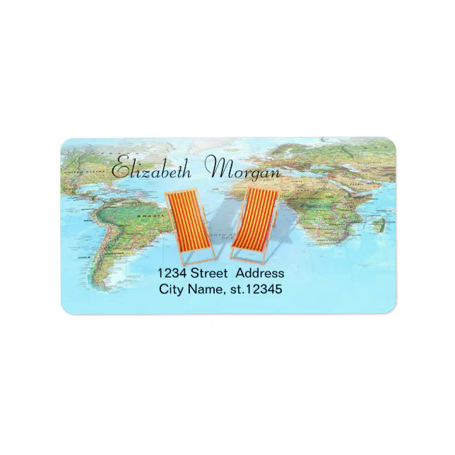 World Map,Chairs Label | Zazzle