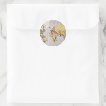 world map classic round sticker | Zazzle