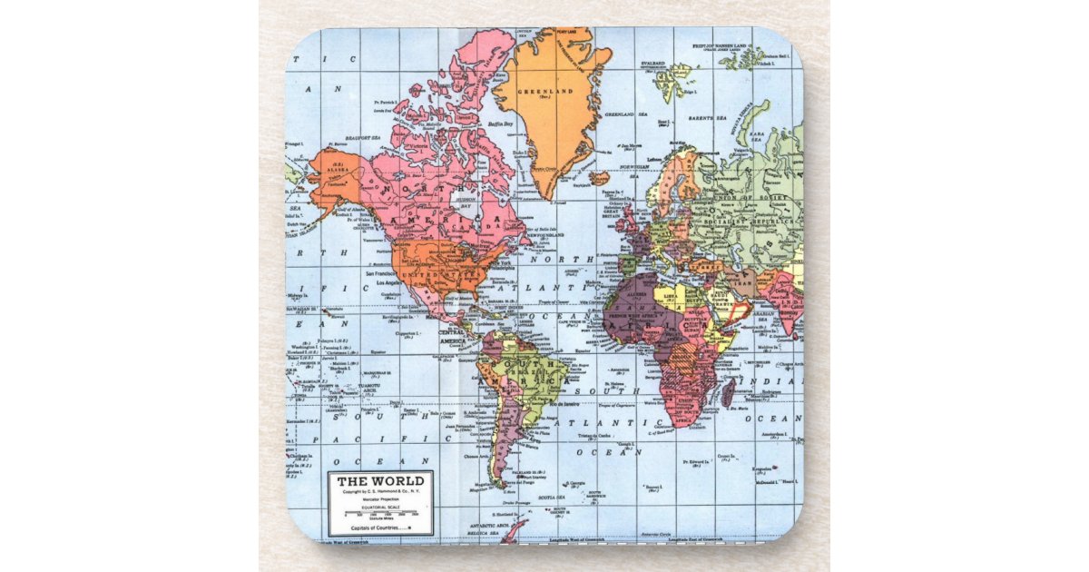 World Map Coasters | Zazzle