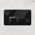 World Map Company Monogram Black Grey Business Card | Zazzle