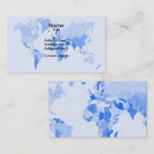 World Map Crumpled Pale Blue Business Card | Zazzle
