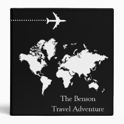 World Map Custom Travel Adventures 3 Ring Binder | Zazzle