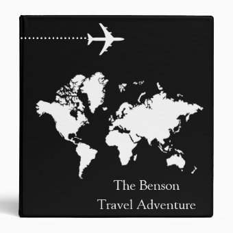 World Map Custom Travel Adventures 3 Ring Binder | Zazzle