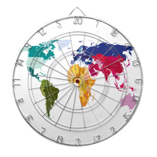 World map darts board dartboard | Zazzle