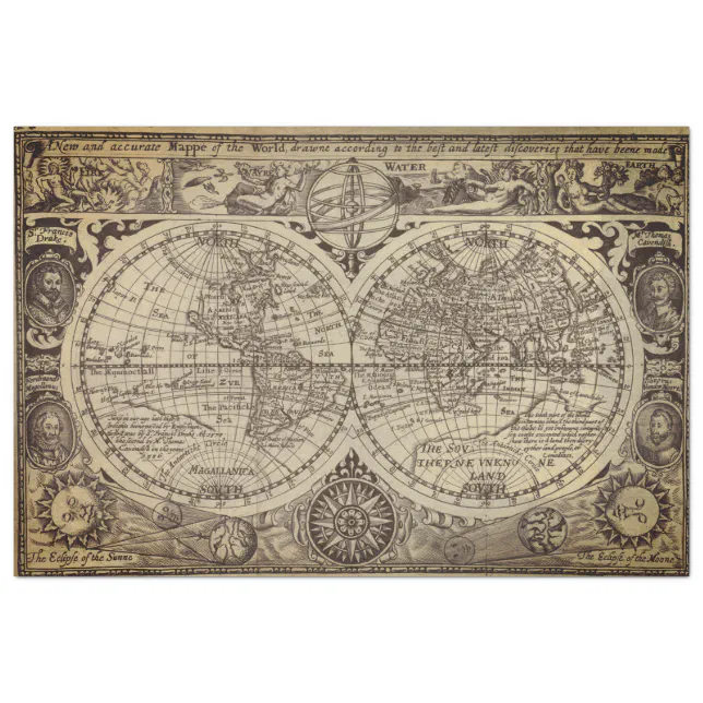 World Map Decoupage Paper | Zazzle