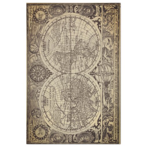 World Map Decoupage Paper | Zazzle