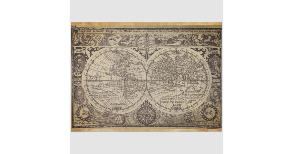 World Map Decoupage Paper | Zazzle