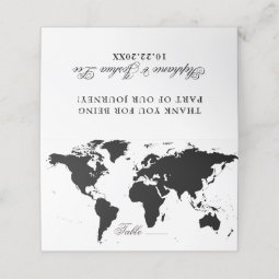 World Map Editable Colors Folded Place Card | Zazzle