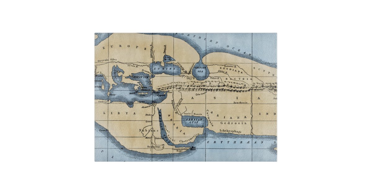 WORLD MAP: ERATOSTHENES CUTTING BOARD | Zazzle