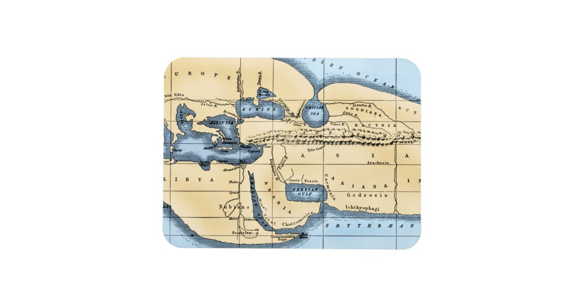WORLD MAP: ERATOSTHENES MAGNET | Zazzle