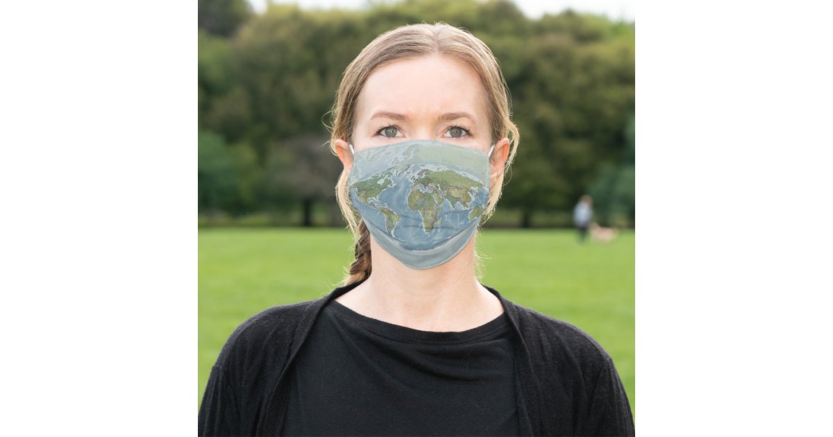 World Map Face Mask | Zazzle