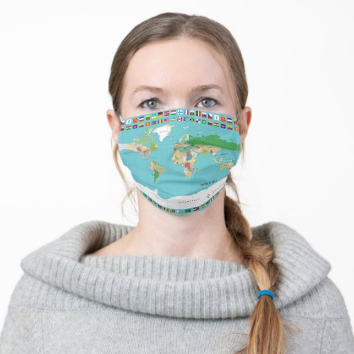 World Map Face Mask | Zazzle