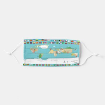 World Map Face Mask | Zazzle