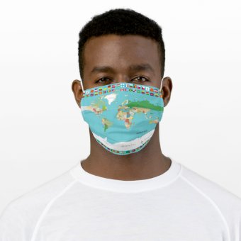 World Map Face Mask | Zazzle