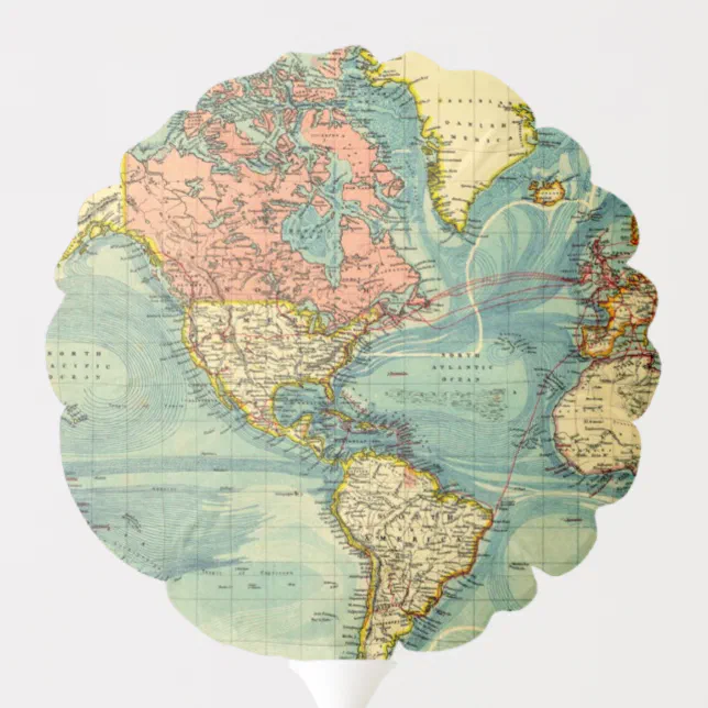 World Map Featuring United States Maps Geography Balloon | Zazzle