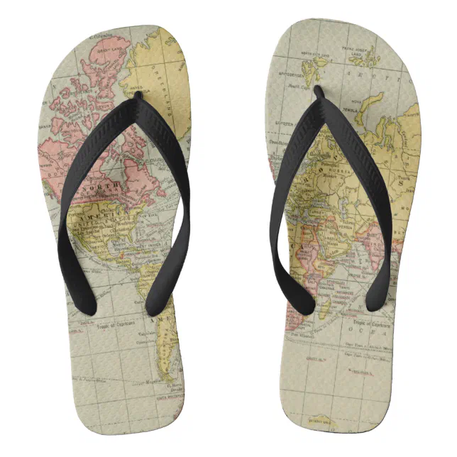 World Map Flip Flops | Zazzle