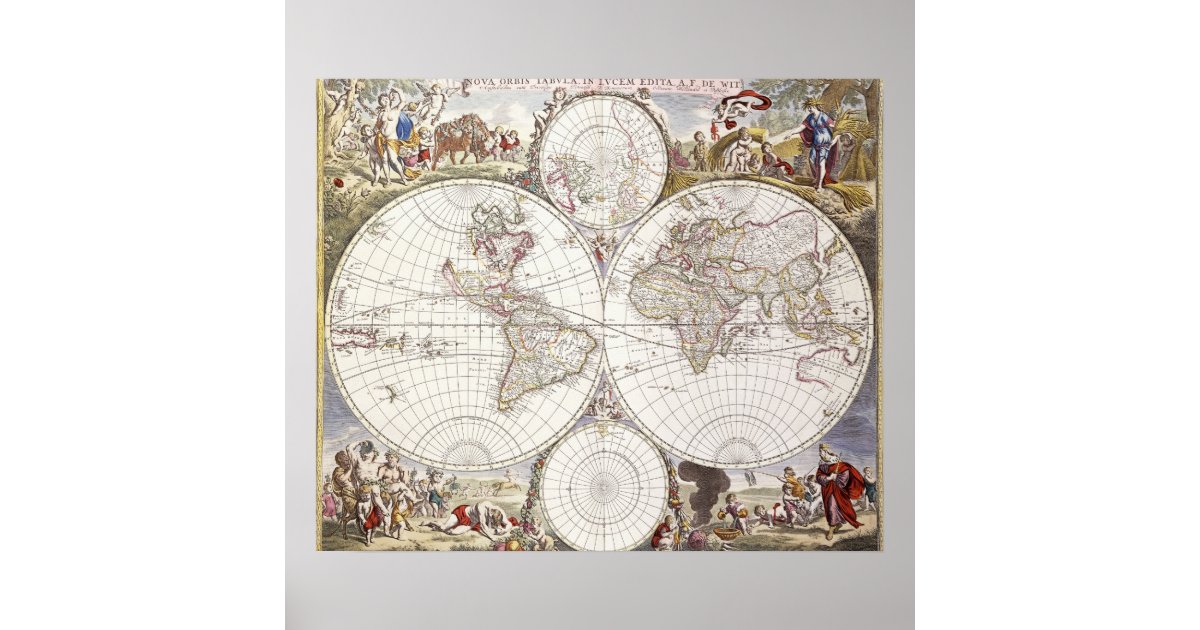 World Map from Atlas Maior Poster | Zazzle