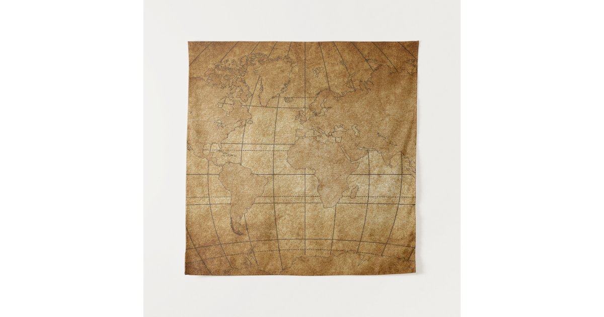 World Map: Global Exploration Guide Tapestry | Zazzle