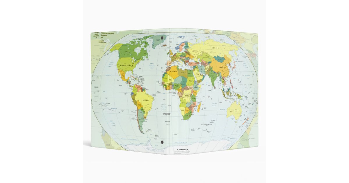 World Map Globe Country Atlas Binder | Zazzle