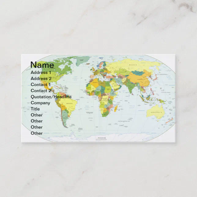 World Map Globe Country Atlas Business Card | Zazzle