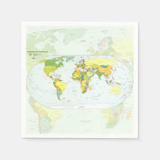 World Map Globe Country Atlas Paper Napkins | Zazzle