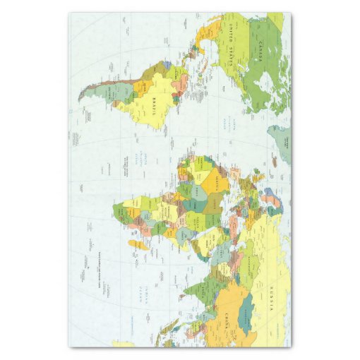 world+map+globe+country+atlas tissue paper | Zazzle