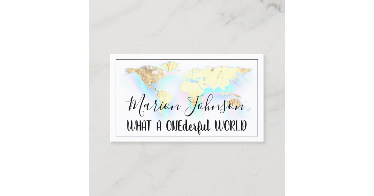 World Map Globe Map Travel Agency Gold QR LOGO Business Card | Zazzle