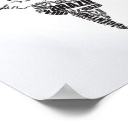 World Map in Typography Poster | Zazzle