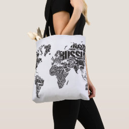 World Map in Typography Tote Bag | Zazzle