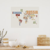 World map in words poster | Zazzle