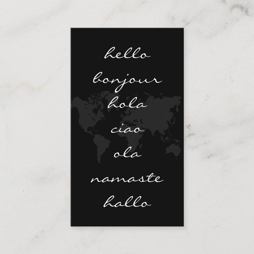 World Map | International Greetings Business Card | Zazzle