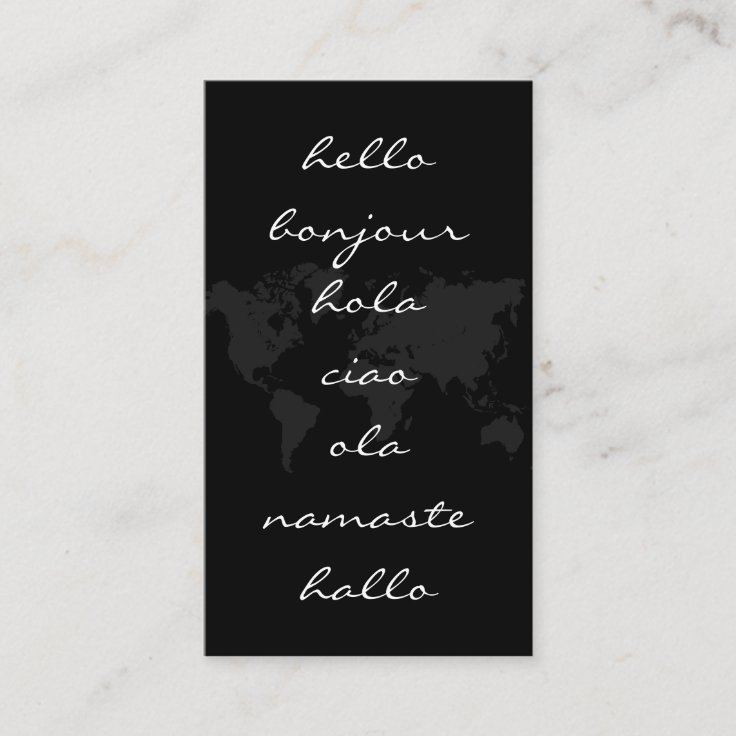 World Map | International Greetings Business Card | Zazzle