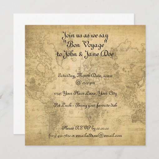 World Map Invitation | Zazzle