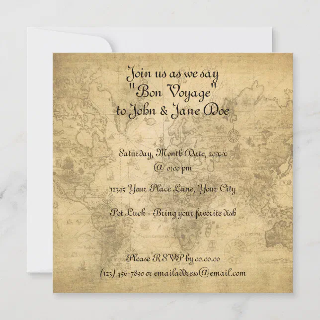 World Map Invitation | Zazzle