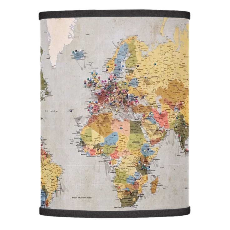 world map lamp shade | Zazzle