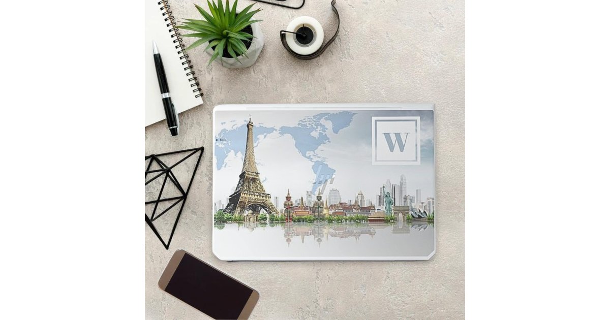 World Map Laptop Skin Travel Notebook HP Elitebook | Zazzle