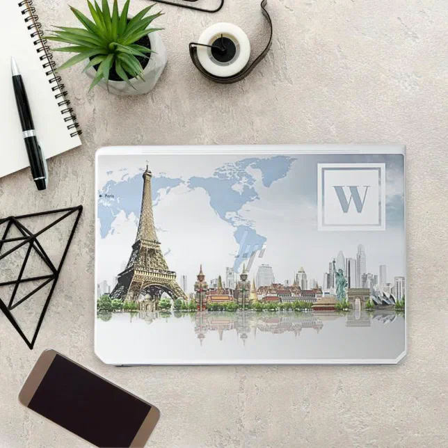 World Map Laptop Skin Travel Notebook HP Elitebook | Zazzle