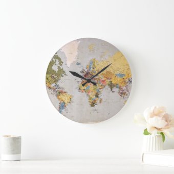 world map large clock | Zazzle